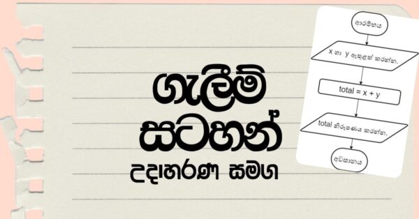 ගැලීම් සටහන් (උදාහරණ සමග) - ICT Notes